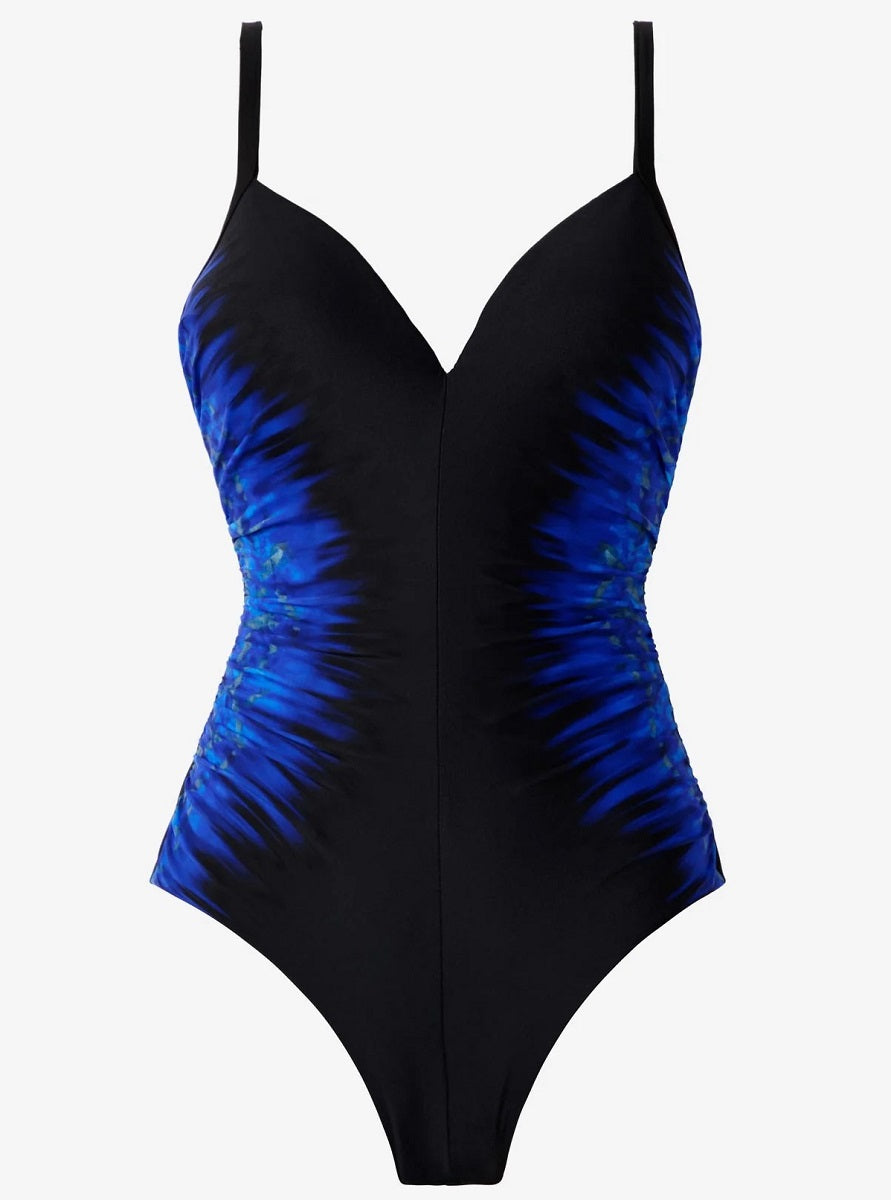 Miraclesuit Swimwear Paka Black and Blue Mayan Temptation One Piece 65 ...
