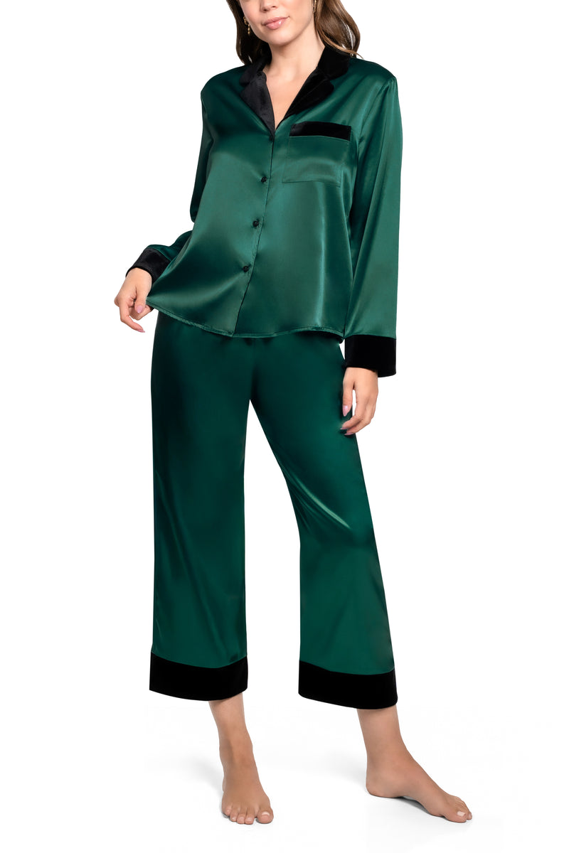 In Bloom Sleepwear Josie Winter Green Long PJ Set JSE045 – The Bra Genie