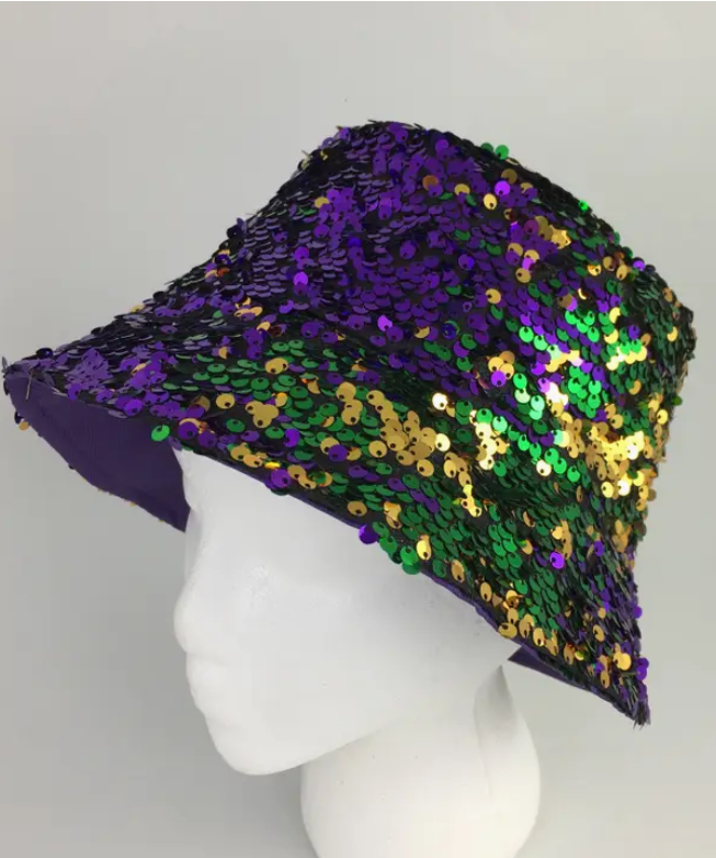 Song Lily Mardi Gras Sequin Bucket Hat – The Bra Genie