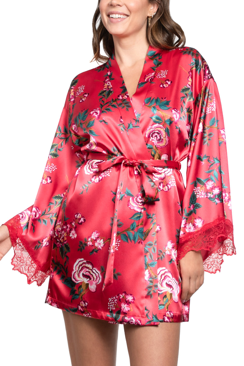 In Bloom Sleepwear Phoenix Red Wrap Kimono Robe PNX130 – The Bra Genie
